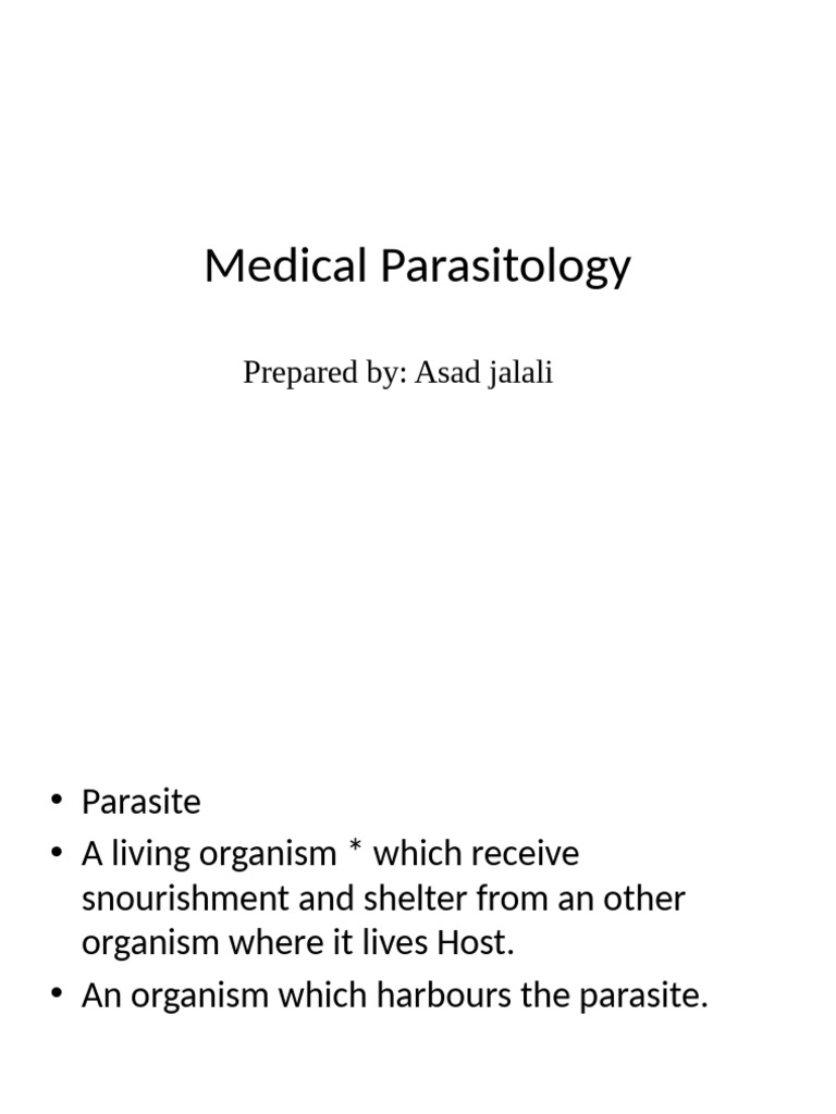 1. Introduction to Medical Parasitology | PDF | Parasitism | Protozoa