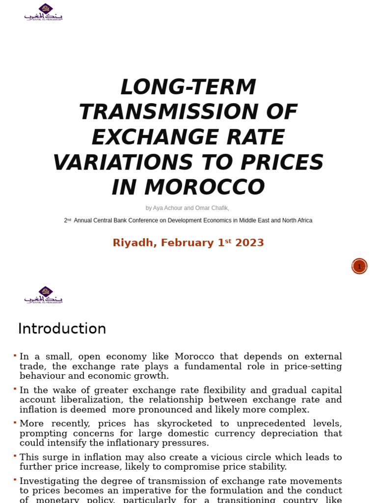 Long Term Transmission of Exchange Rate Variations To Prices in Morocco ...