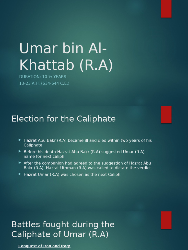 Umar Bin Al-Khattab (R.a) | PDF | Umar | Middle Ages