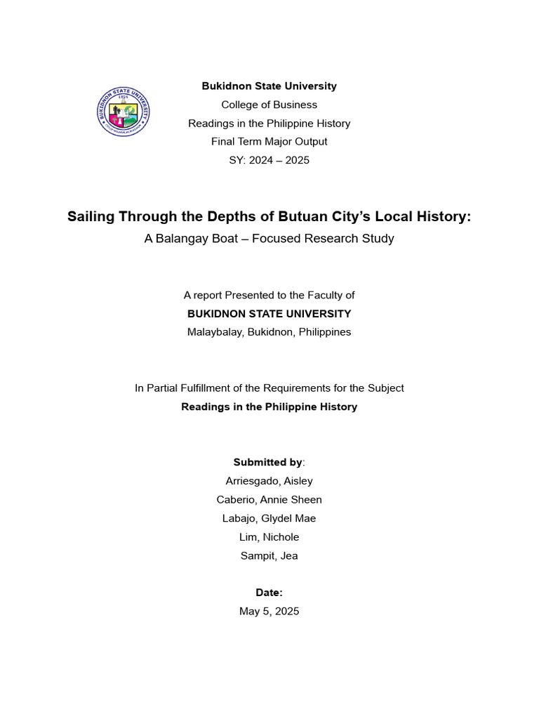 Balangay Boat Research Study RPH Final Major Output | PDF