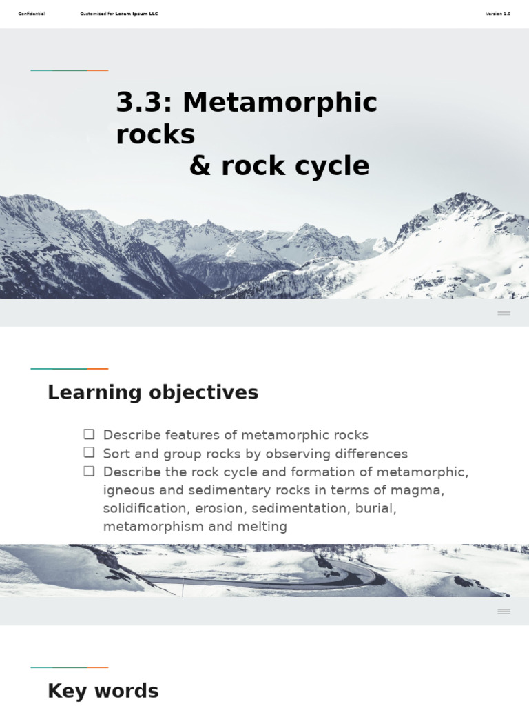 3.3 - Metamorphic Rocks & Rock Cycle | PDF | Rock (Geology) | Igneous Rock