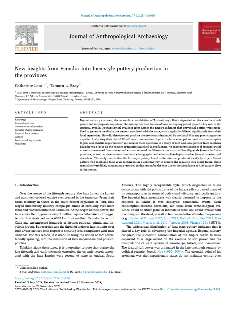 C Lara and T L Bray New Insights From Ec | PDF | Pottery | Ceramics