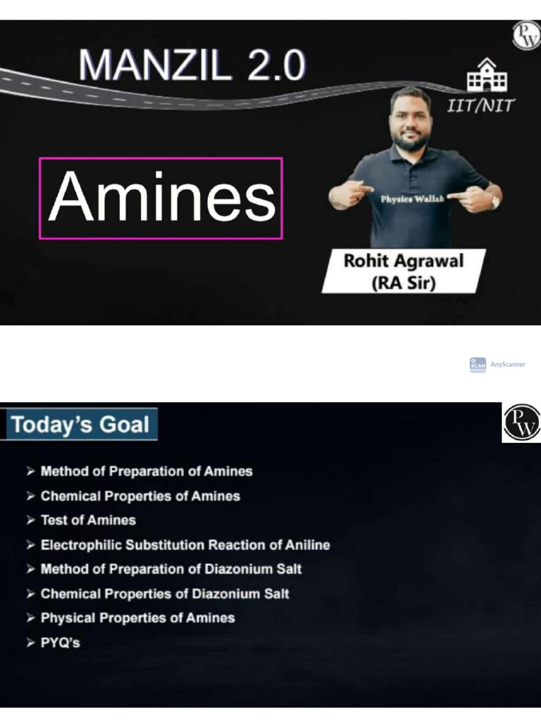 Amines in 1 Shot - Class Notes | PDF