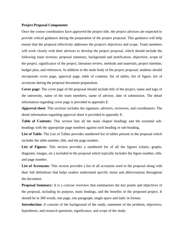 Project Proposal Components | PDF | Methodology