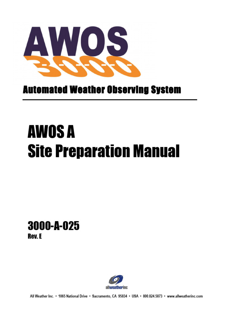 AWOS 3000 Site Preparation Guide | PDF | Radio | Antenna (Radio)