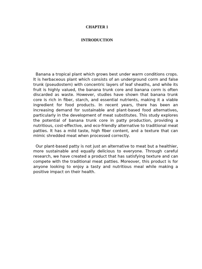 CHAPTER 1 Research Paper | PDF | Foods | Banana