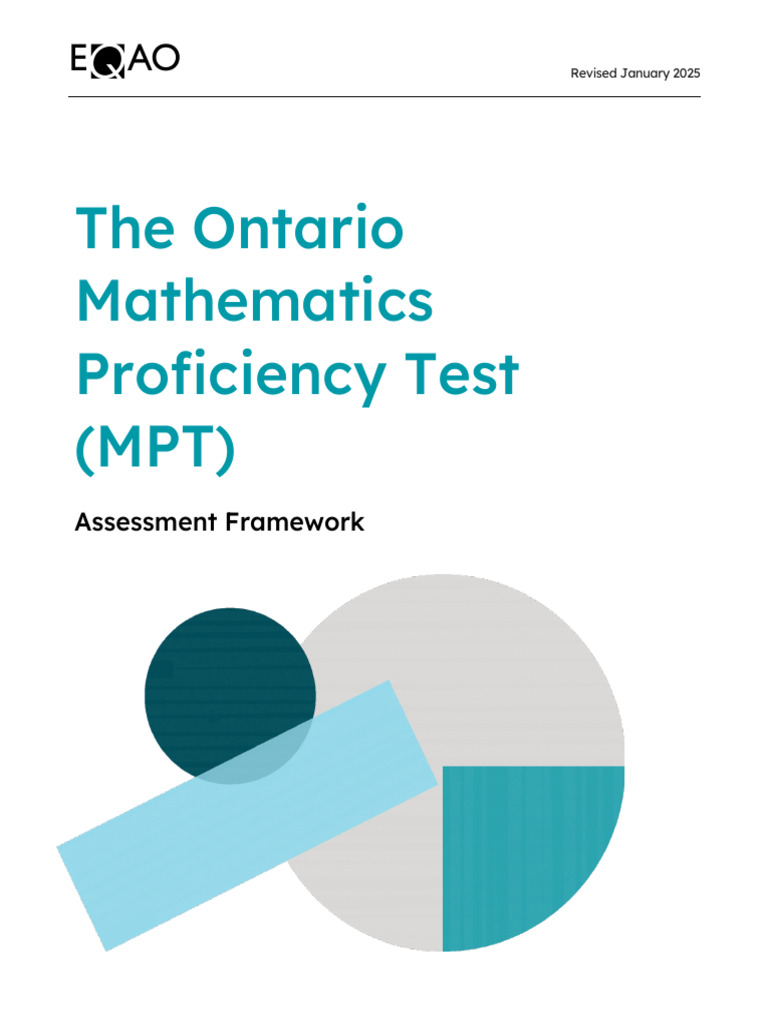MPT Framework - January 2025 - en (01) - S | PDF | Educational Assessment | Curriculum