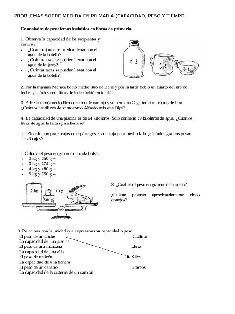 Problemas Sobre Medida en Primaria2025 | PDF