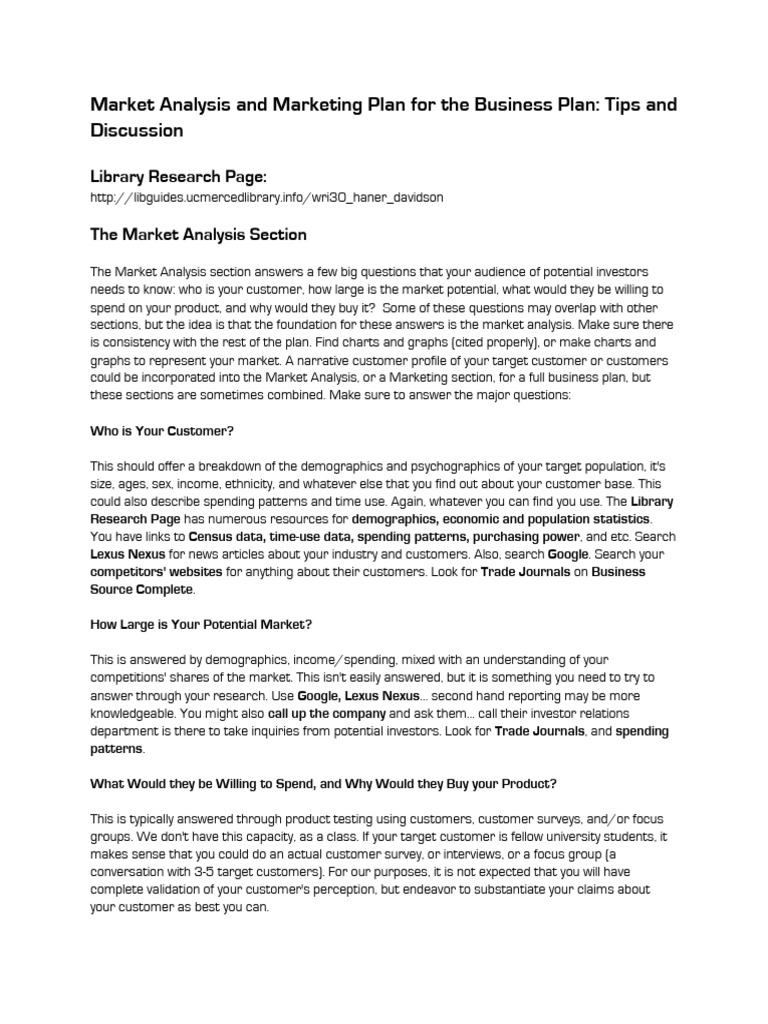 Market Analysis & Marketing Plan Guide | PDF | Marketing | Focus Group
