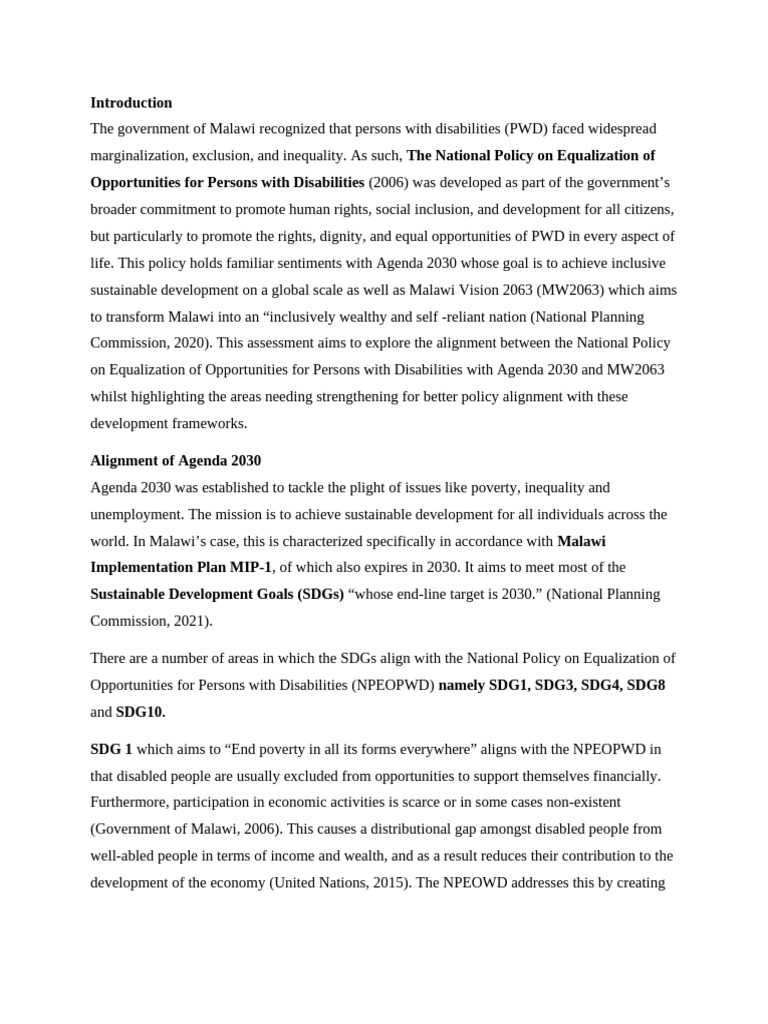 Introduction + Agenda 2030 | PDF | Disability | Social Policy
