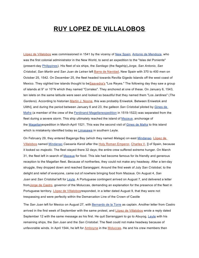 Ruy Lopez de Villalobos2 | Early Modern Period | Exploration