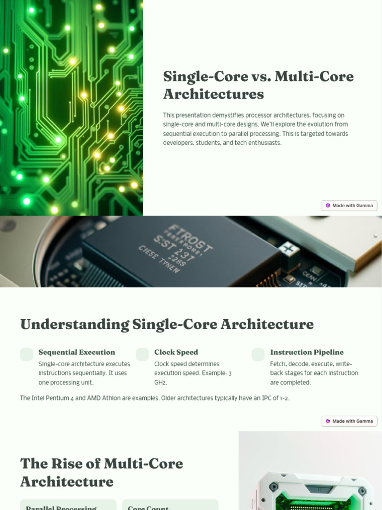 Single Core Vs Multi Core Architectures | PDF | Multi Core Processor | Central Processing Unit
