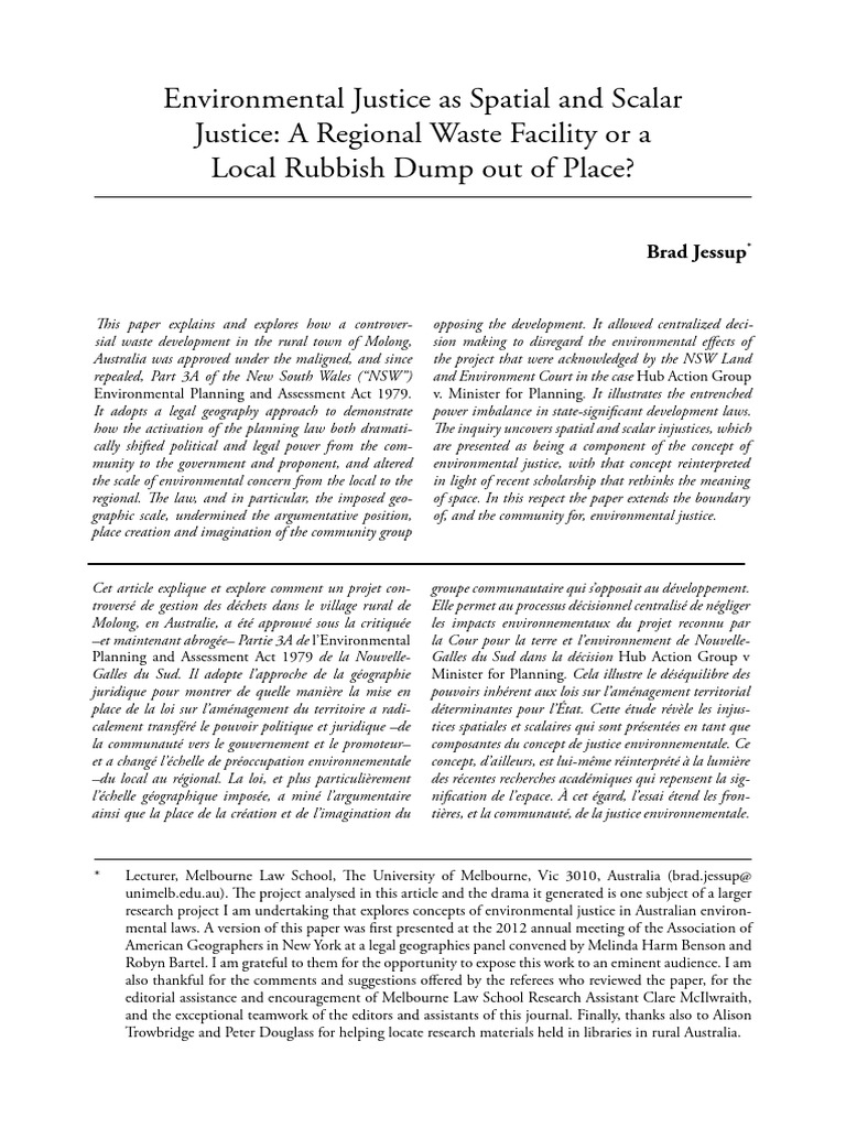 Environmental Justice As Spatial and Scalar | PDF | Landfill | Waste