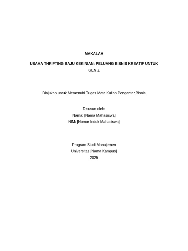 Makalah Thrifting GenZ Final | PDF