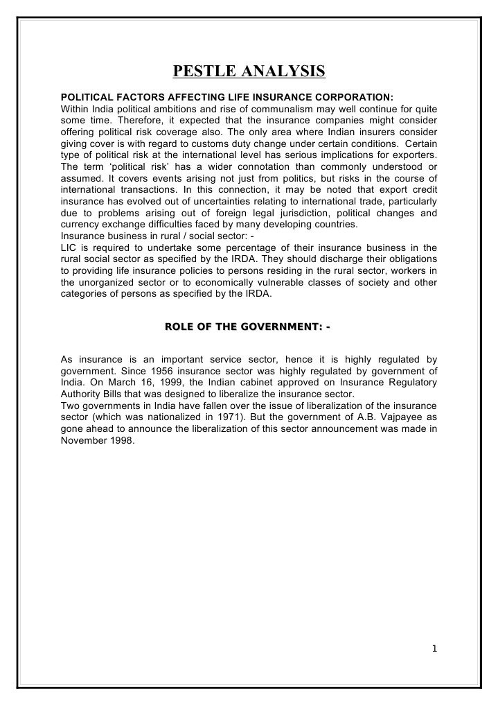 PESTLE Analysis of LIC's Challenges | PDF | Life Insurance | Insurance