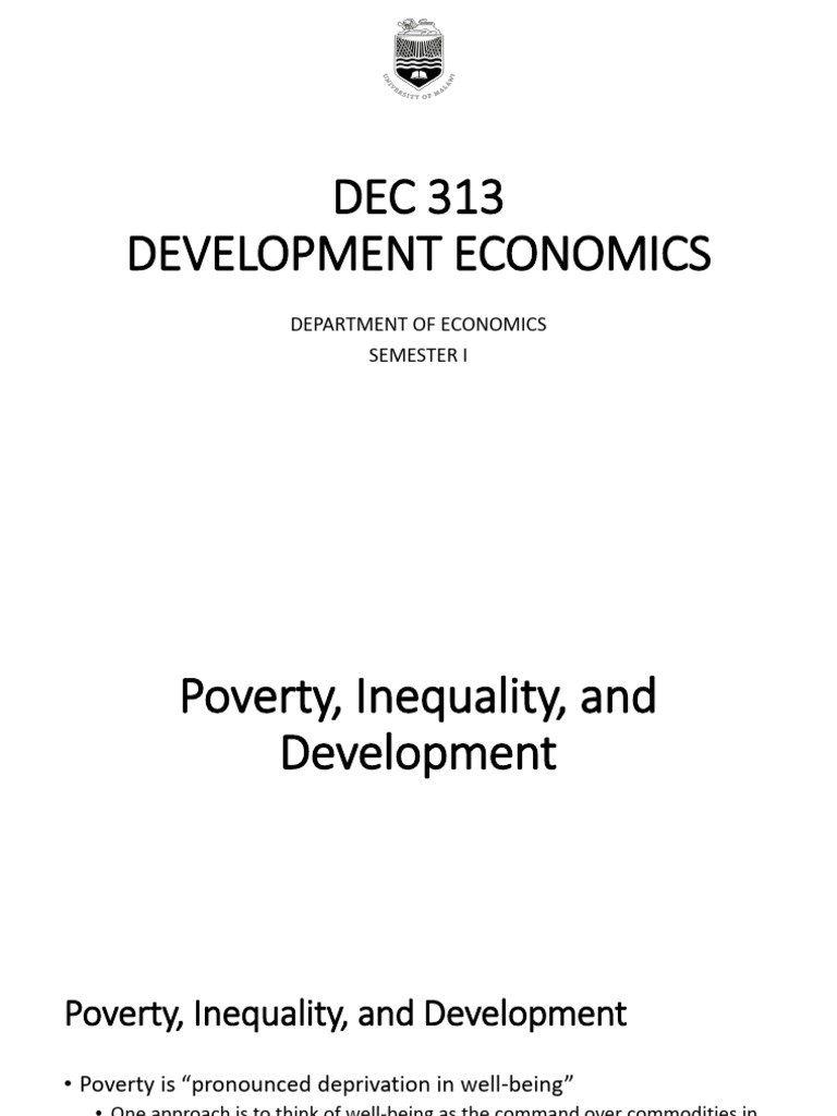 Poverty and Inequality in Development Economics | PDF | Economic ...