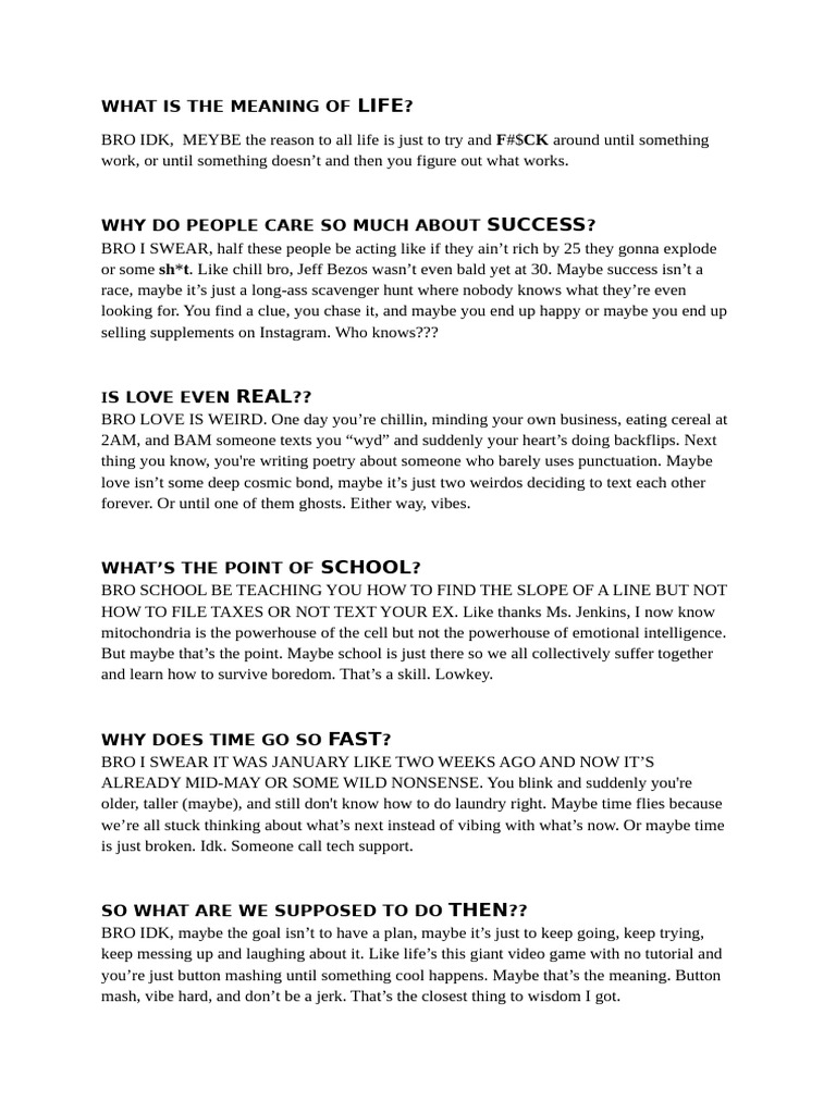 Why Did You Ask ME | PDF