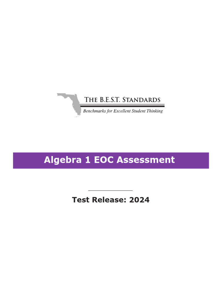 2024 Algebra Release Test With Answers | PDF | Algebra | Equations