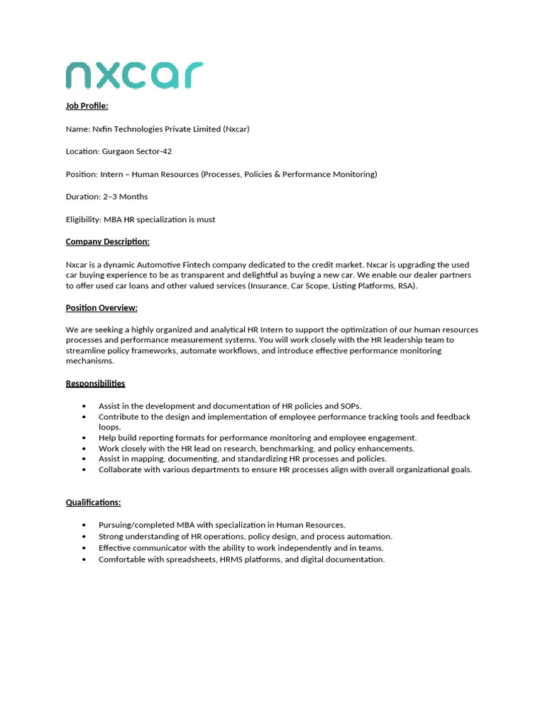 Intern Human Resources | PDF