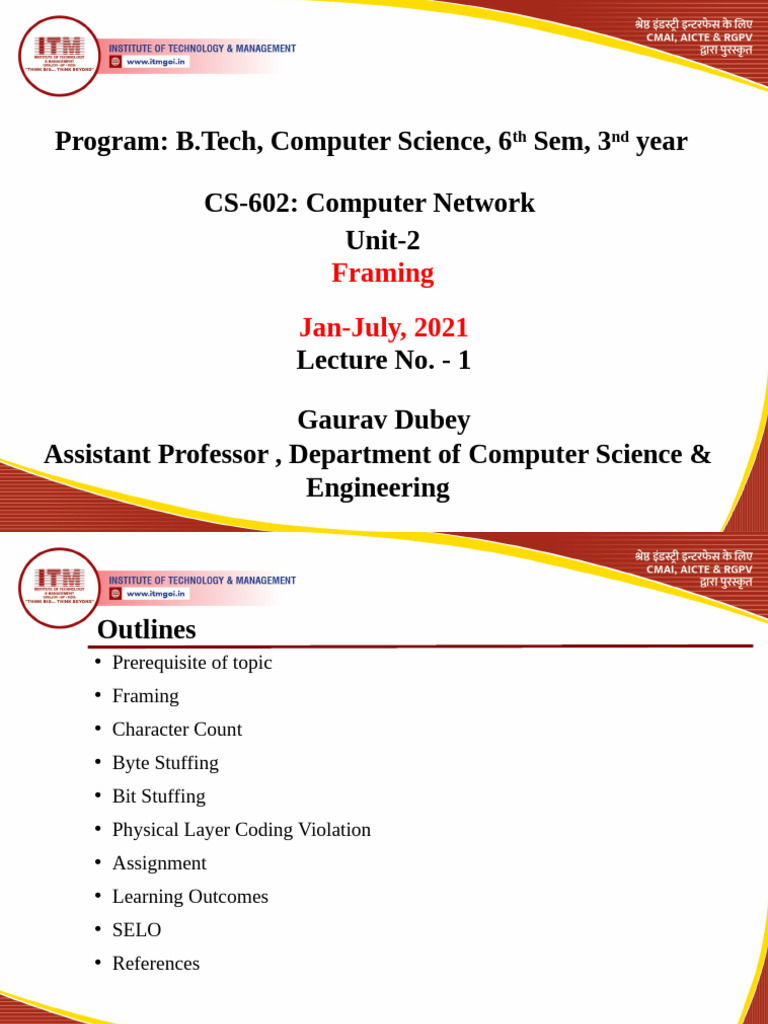 Lecture 2 Framing | PDF | Encodings | Data Transmission