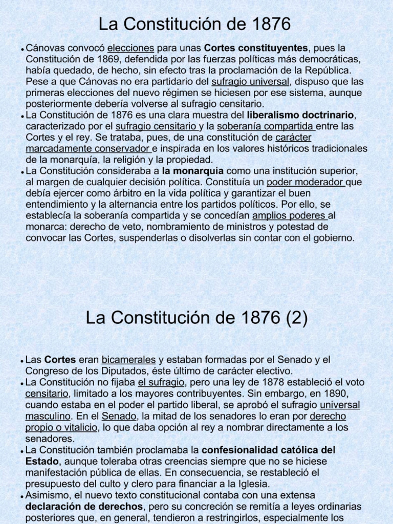 Constitución 1876 | PDF