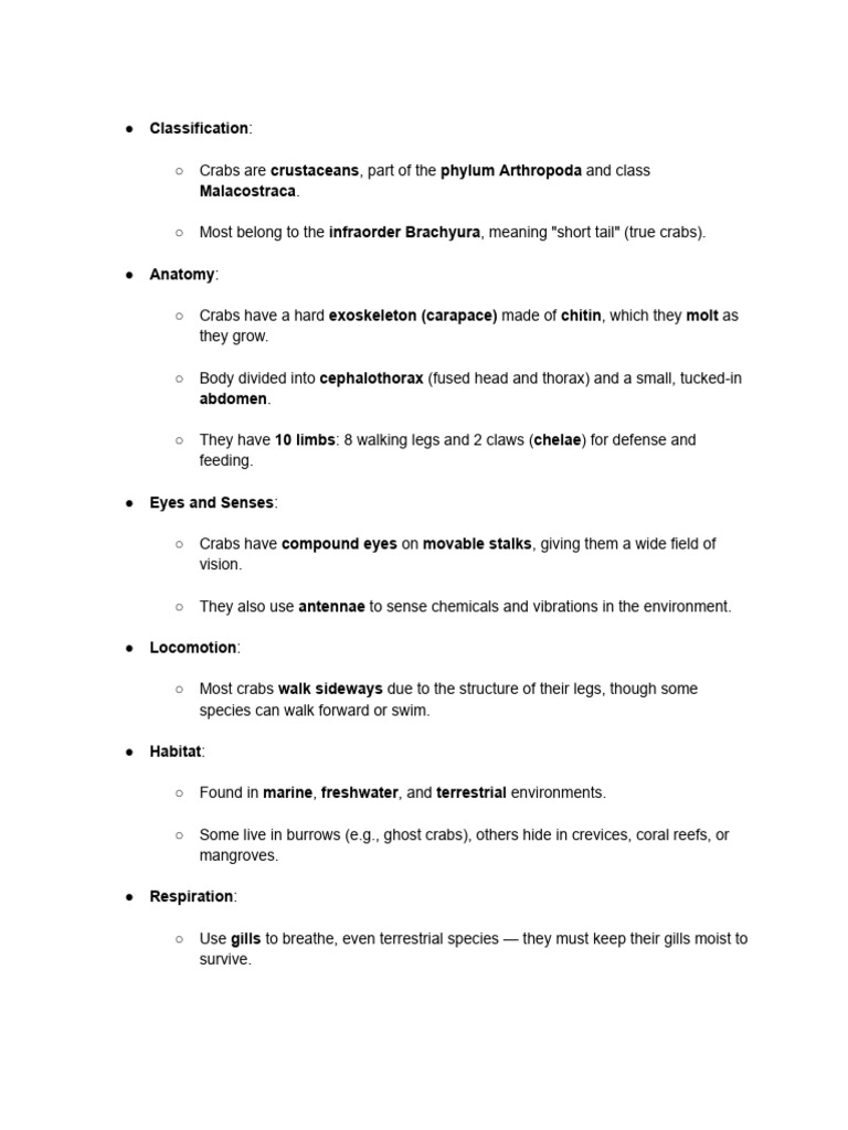 Crab Notes | PDF