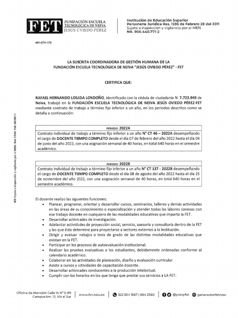 Experiencia FET | PDF