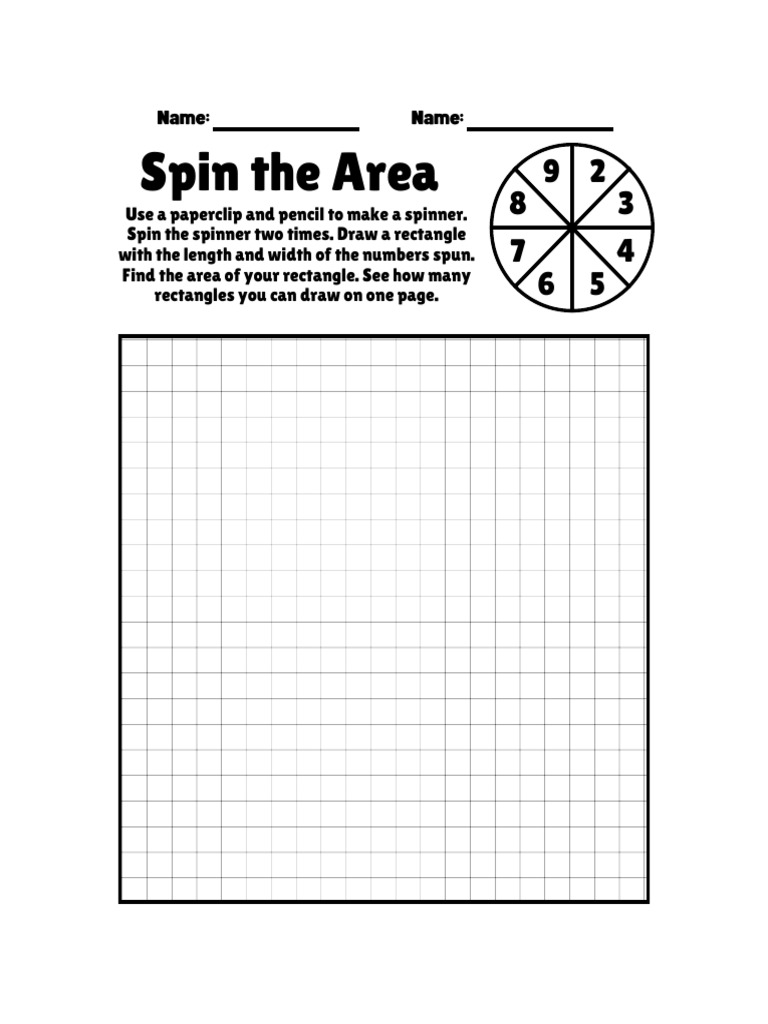 Spin the Area and Perimeter | PDF