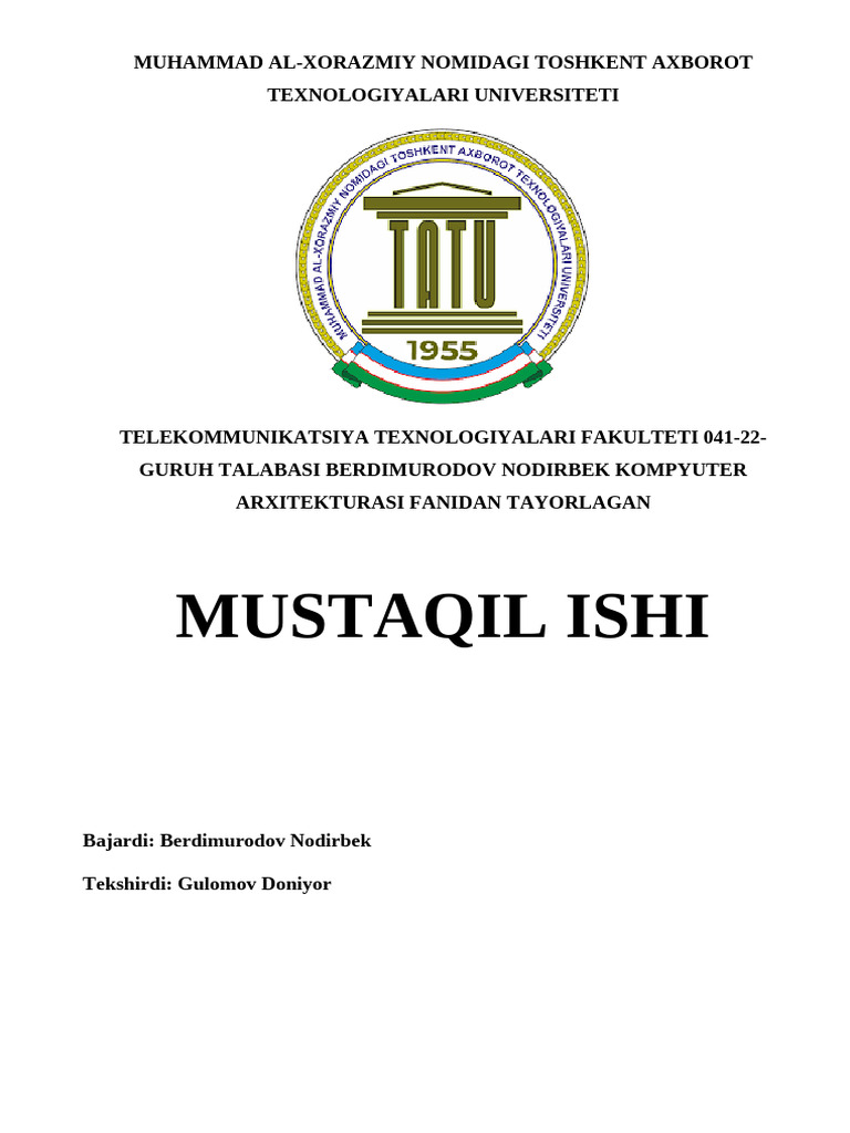 O Rnatilgan Tizimlarda Qo Llaniladigan Zamonaviy Protsessorlar | PDF