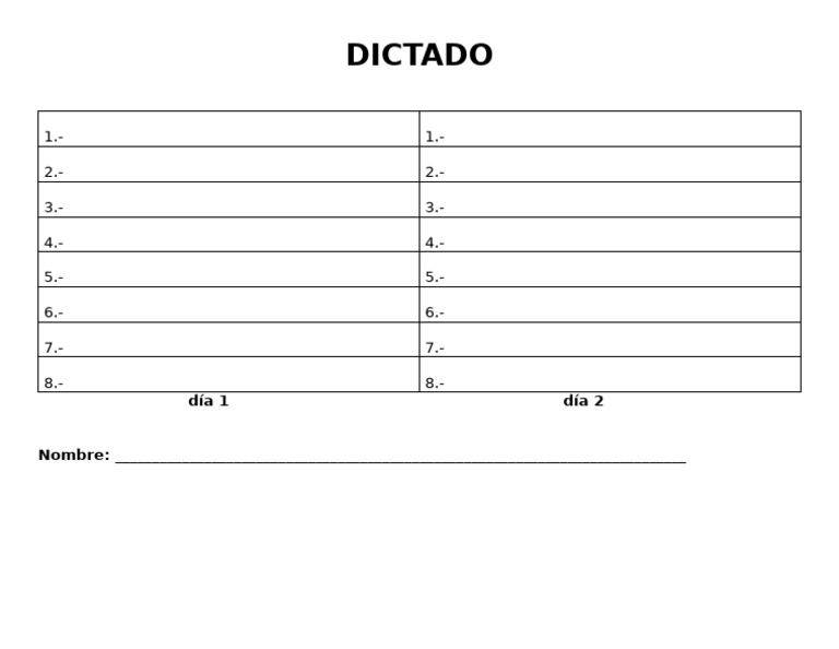 Hoja de Dictado | PDF