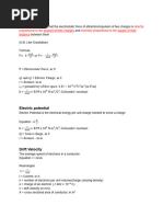 Electrical and Magnetic Field Formulas | PDF | Electric Field ...