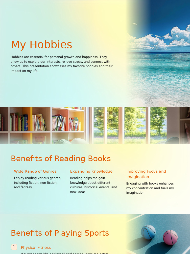 My Favorite Hobbies: Reading & Sports | PDF