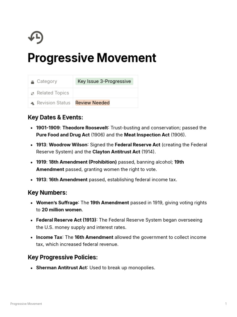 Joey Progressive Movements & Reform | PDF | Progressive Era ...