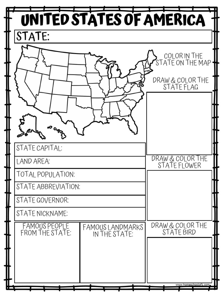 State Facts Worksheet | PDF
