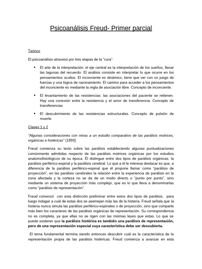 Psicoanalisis Resumen Cami | PDF | Trauma psicólogico | Neurosis