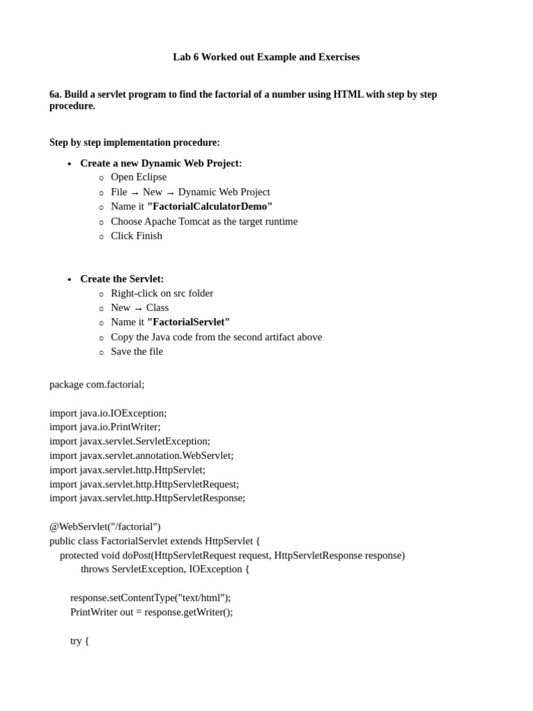 Lab 6 Worked Out Example and Exercises | PDF | Java Platform | Software Development