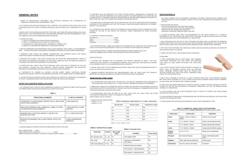 General Construction Notes 1 | PDF | Concrete | Screw