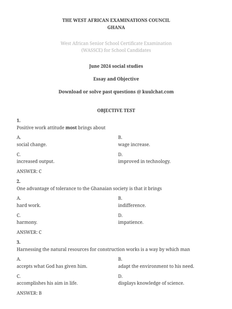 Kuulchat - W.a.S.S.C.E June 2024 Social Studies _Download W.a.S.S.C.E June 2024 Social Studies ...