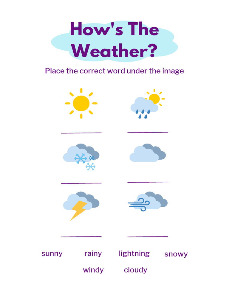 Jun Blue and White Educational Weather Worksheet | PDF