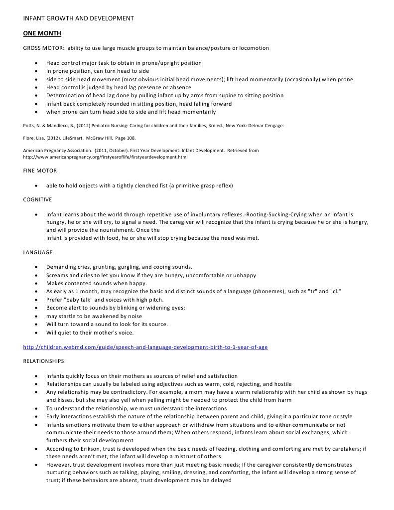 Infant Growth and Development Chart | PDF | Infants | Temperament