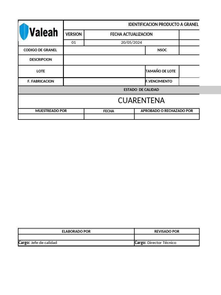 Rótulos de Identificación de Productos | PDF