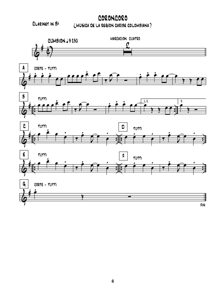CORONCORO - Clarinet in Bb | PDF
