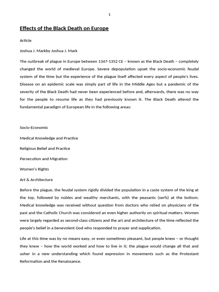 Effects of the Black Death | PDF | Black Death | Serfdom