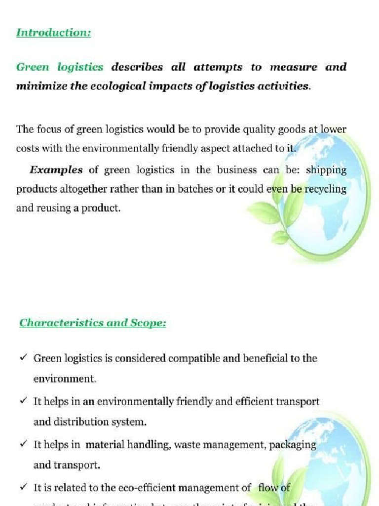 Green Logistics | PDF