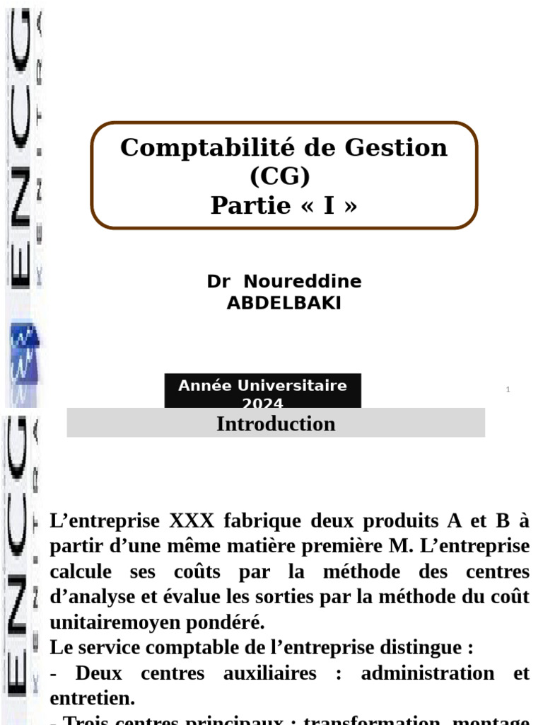 Chap1_ L’Adoption de La CG (1) | PDF | Comptabilité | Dépréciation