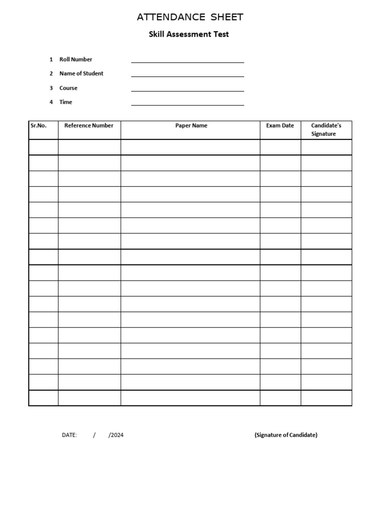 Attendance Sheet Dec 2024 | PDF