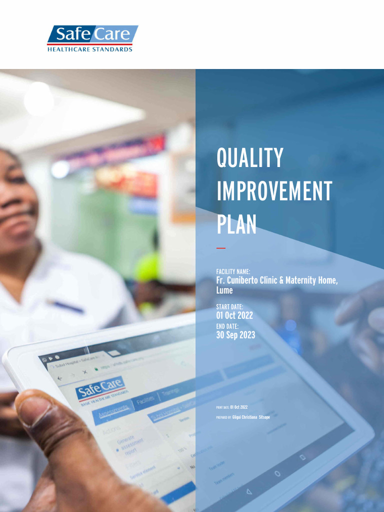 Quality Improvement Plan Overview | PDF | Occupational Safety And ...