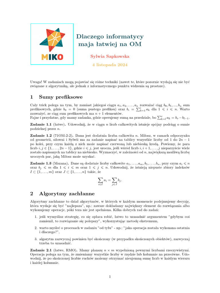 MIKO Algorytmika 2024 | PDF