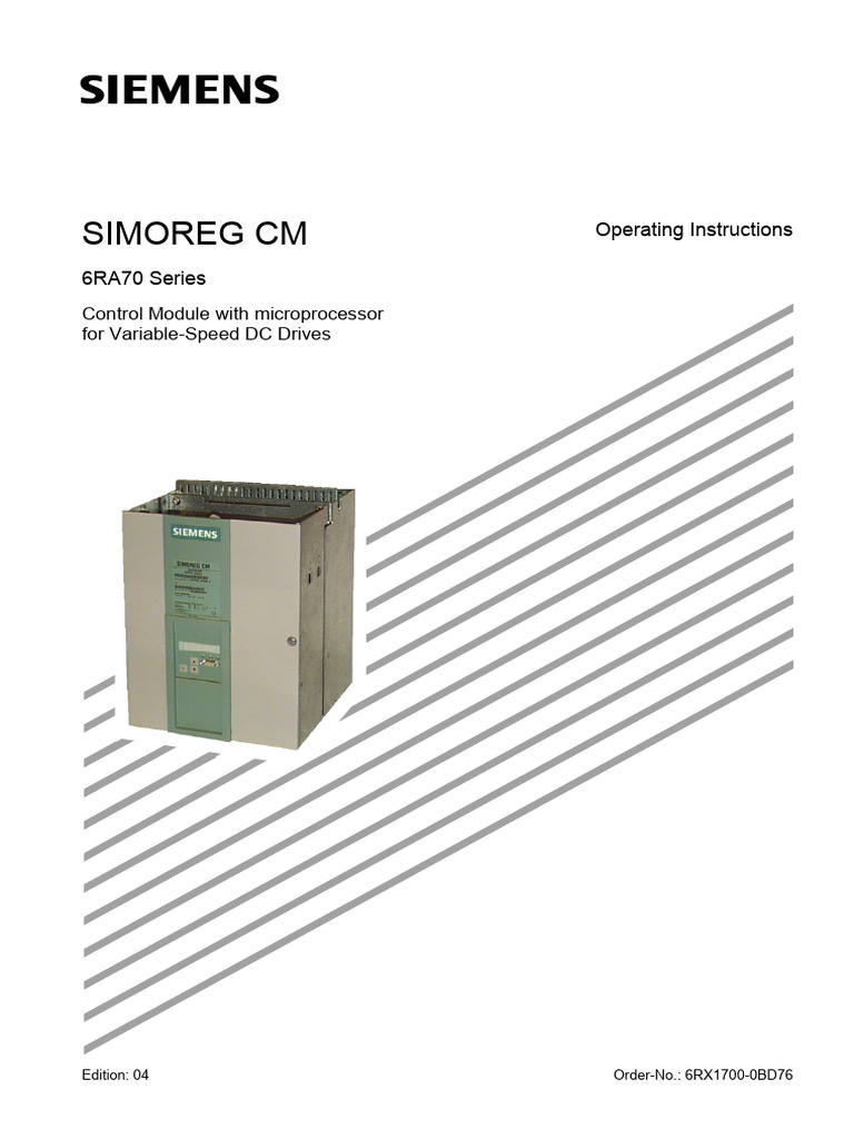 SIEMENS SIMOREG 6RA70 03 DC Suruculer SIMOREG CM 6rx17000bd76 | PDF ...