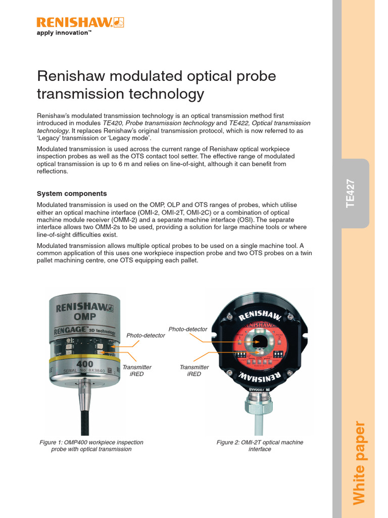 Renishaw Modulated Optical Probe Transmission Technology | PDF